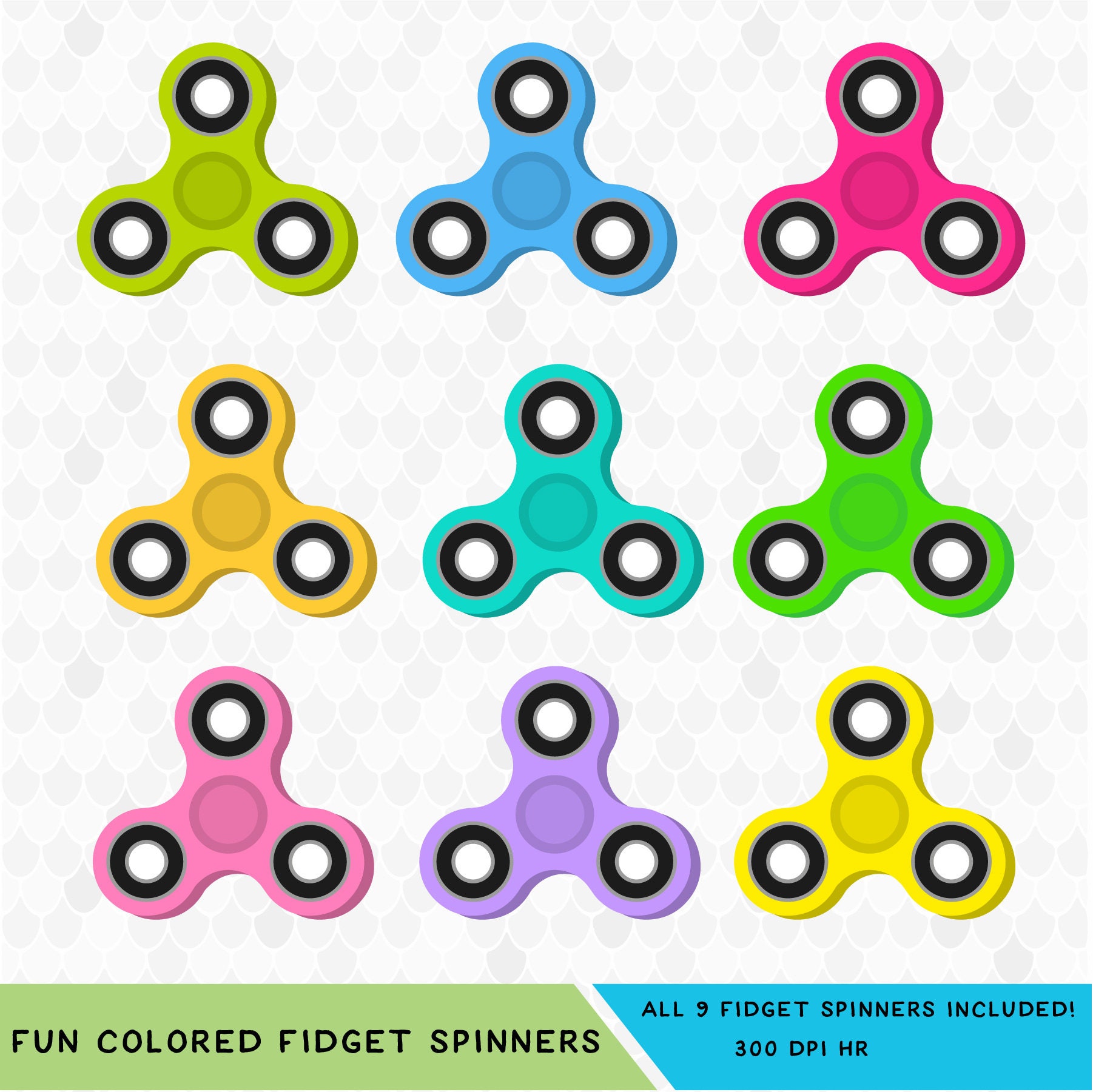 Fidget Spinners Clipart Fidget Spinner Clip Art Rainbow | Etsy