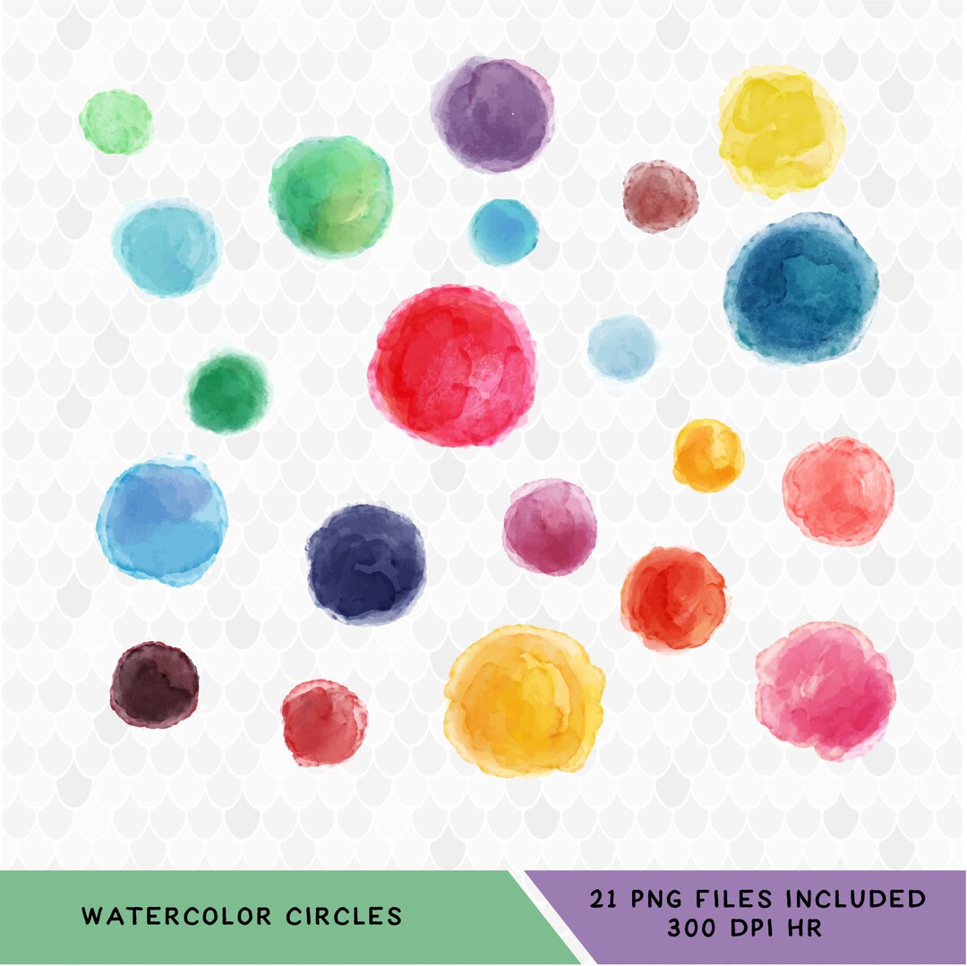 Watercolor Circles, Watercolor Blobs, Watercolor Clipart, Circle Labels ...