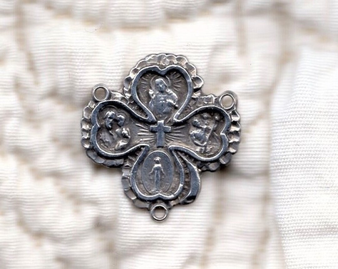 Antique/ Vintage Four Way Cross Center Medal Sterling Silver, From the ...