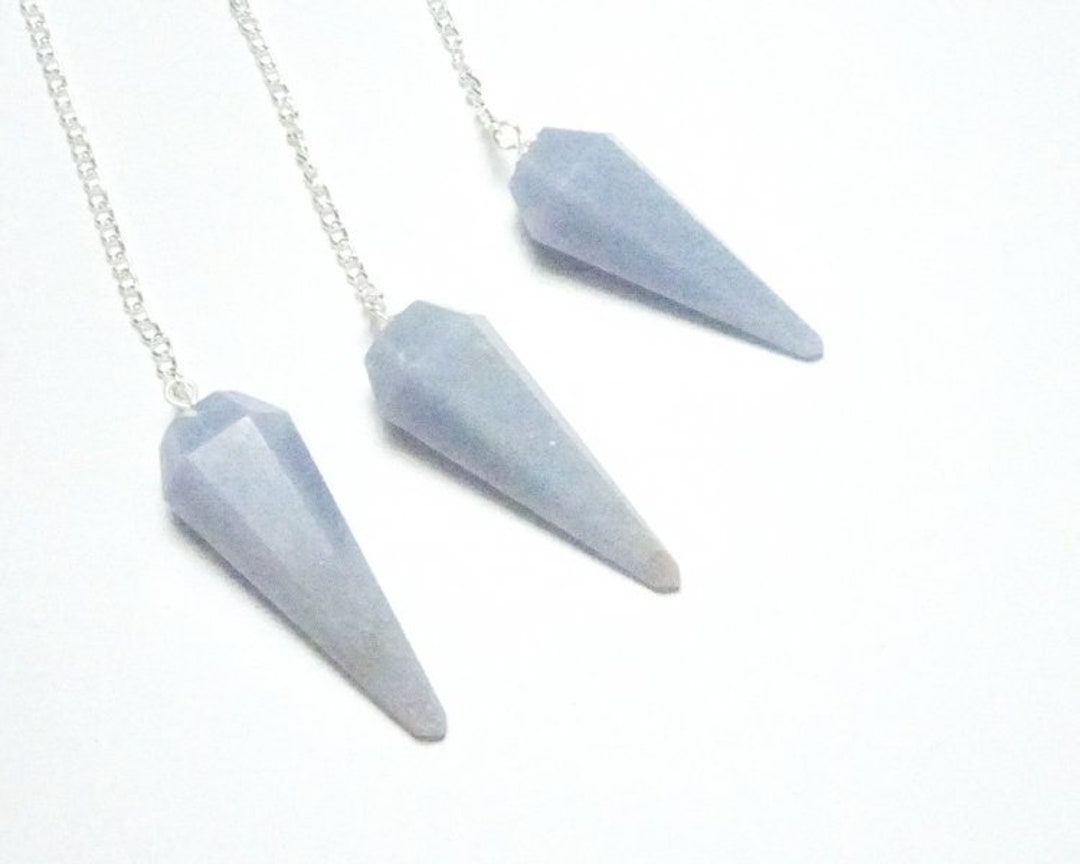 Angelite Pendulum + Gemstone - Etsy