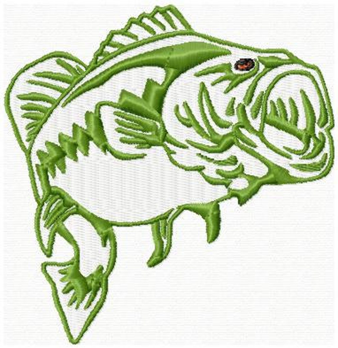 Embroidered Largemouth Bass Design - Etsy