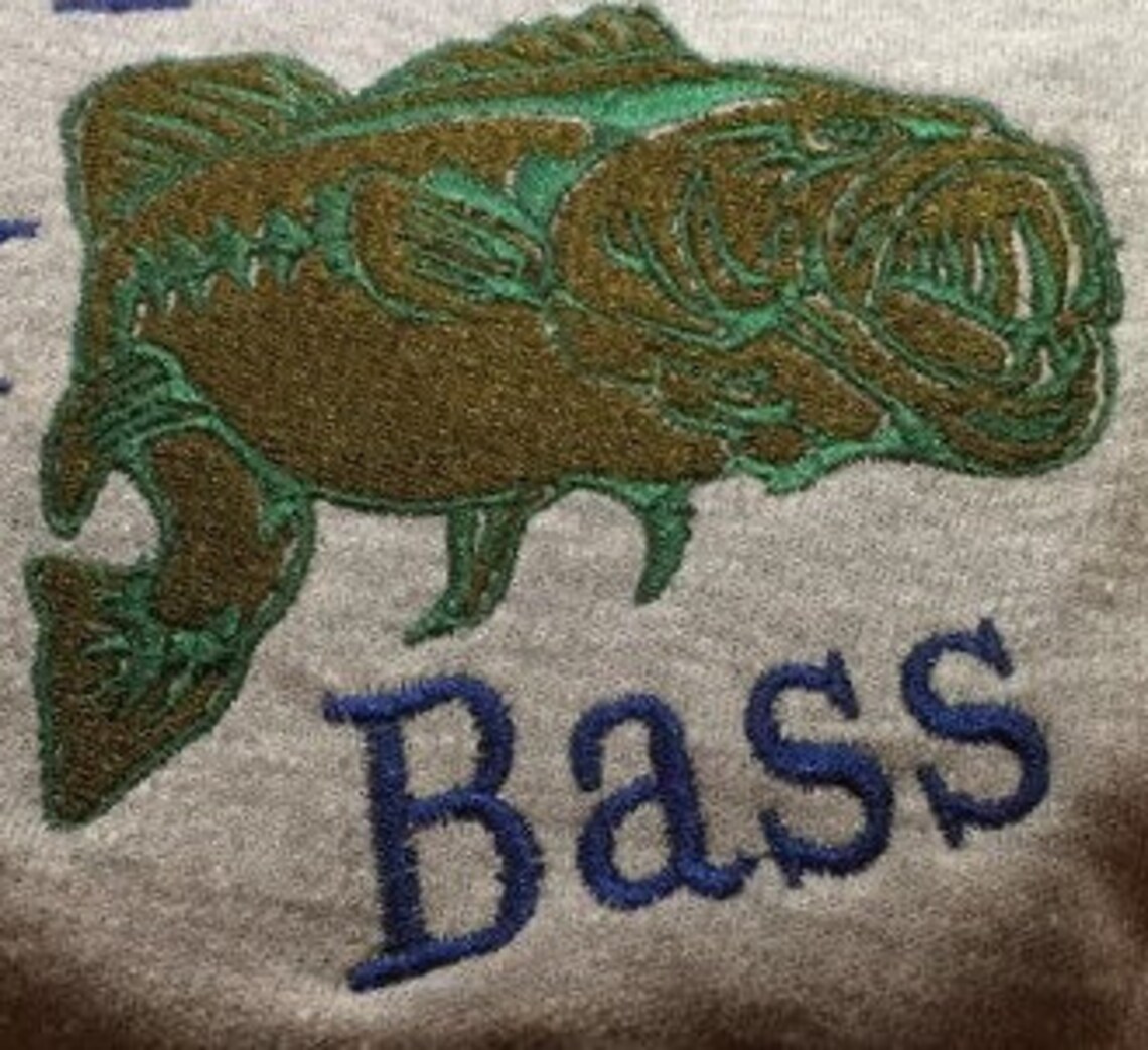 Embroidered Largemouth Bass Design - Etsy