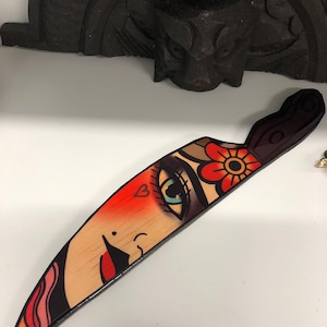 Reflection Gypsy Babe Face Knife Tattoo - Wood Cutout, Wood Ink ...
