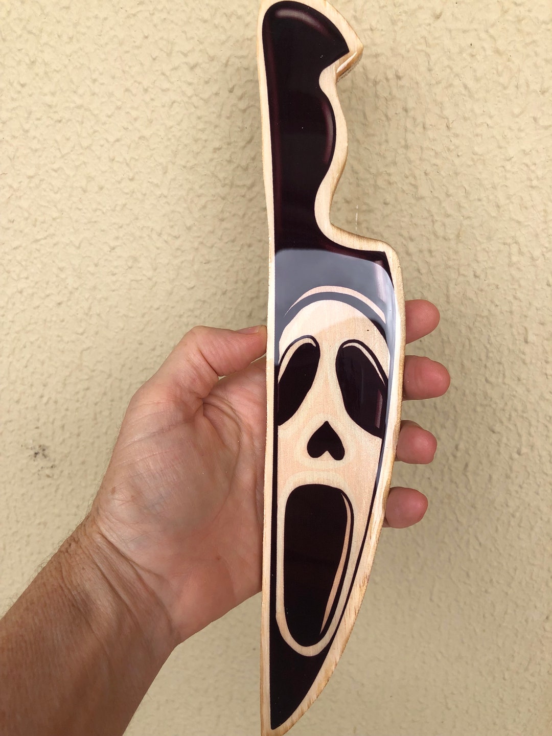 Scream Movie Grim Reaper Knife Tattoo Wood Cutout, Wood Ink Transfer ...