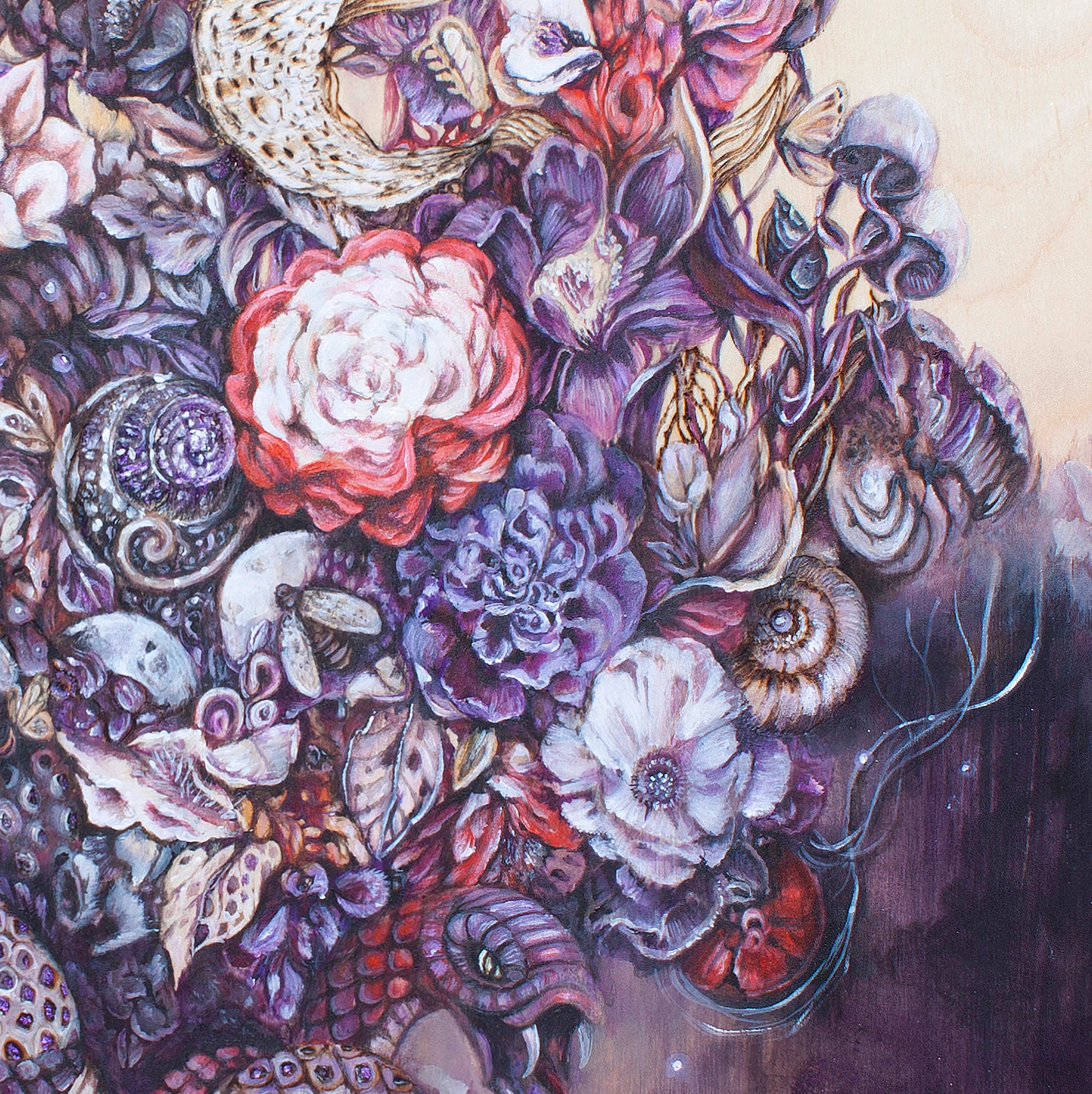 Surreal Snakes and Flowers Fantasy Art Print | Etsy