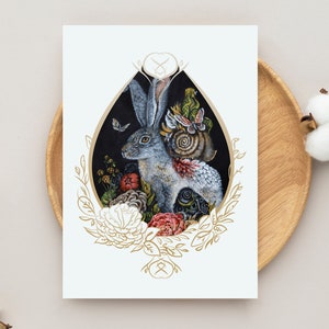 Printable Bunny Card, Printable Birthday Card With Rabbit, Card ...