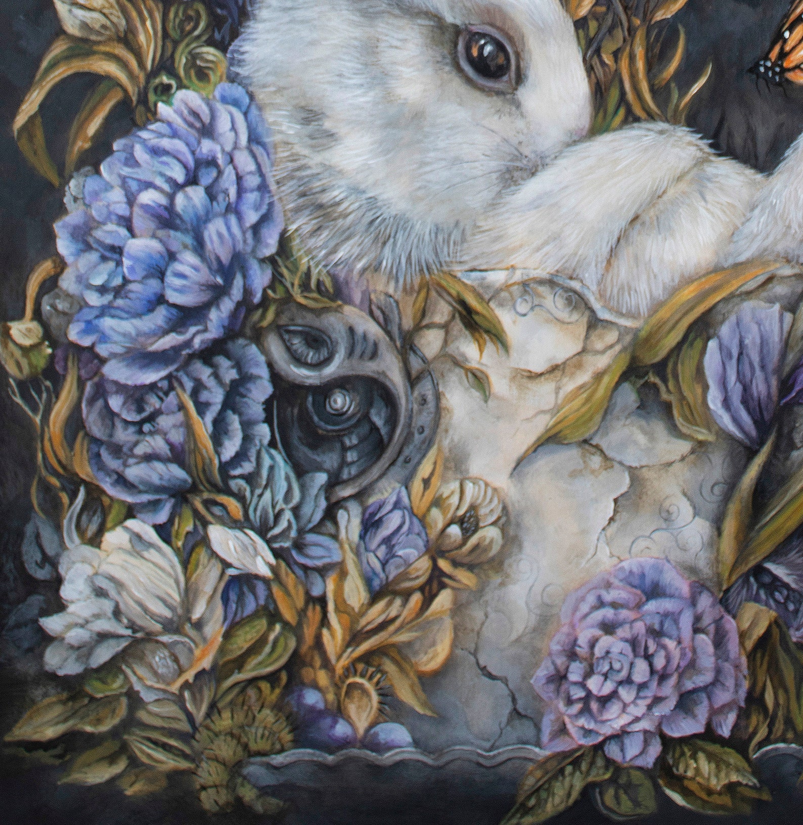 White Rabbit Bunny & Teacup Fantasy Art Print Surreal Art - Etsy UK