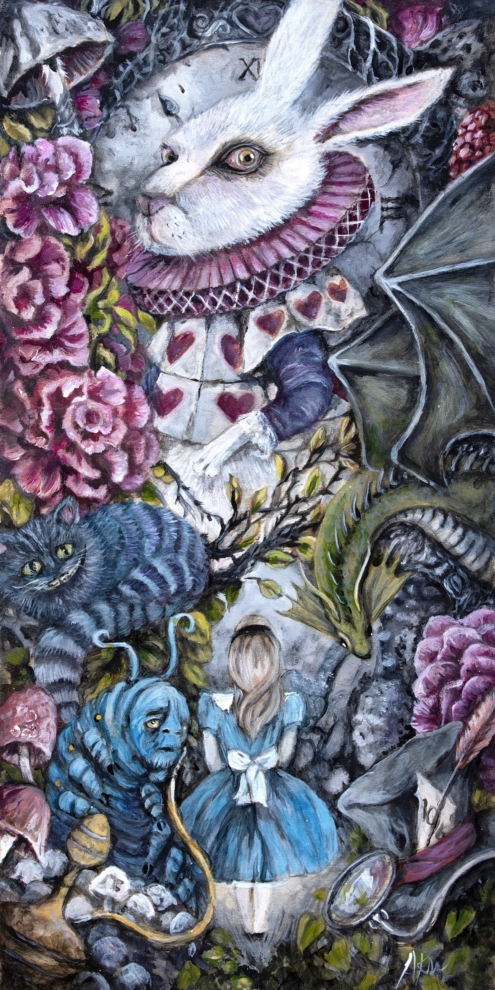 White Rabbit Fantasy Art Print- Whimsical Bunny Nursery Wall Art - Etsy