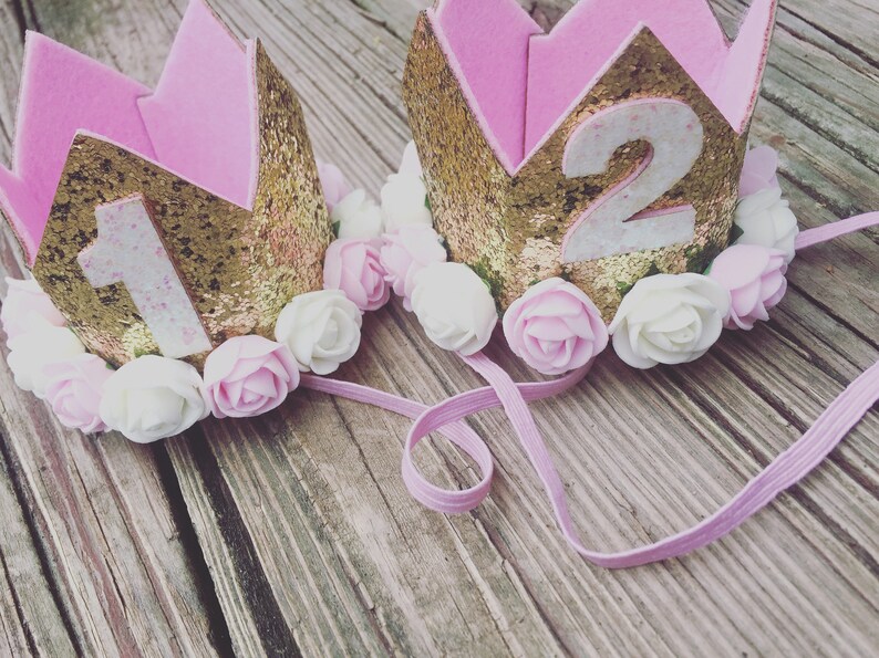 Pink & Gold Birthday Crown - Etsy