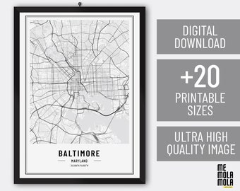 Baltimore Map Printable - Etsy