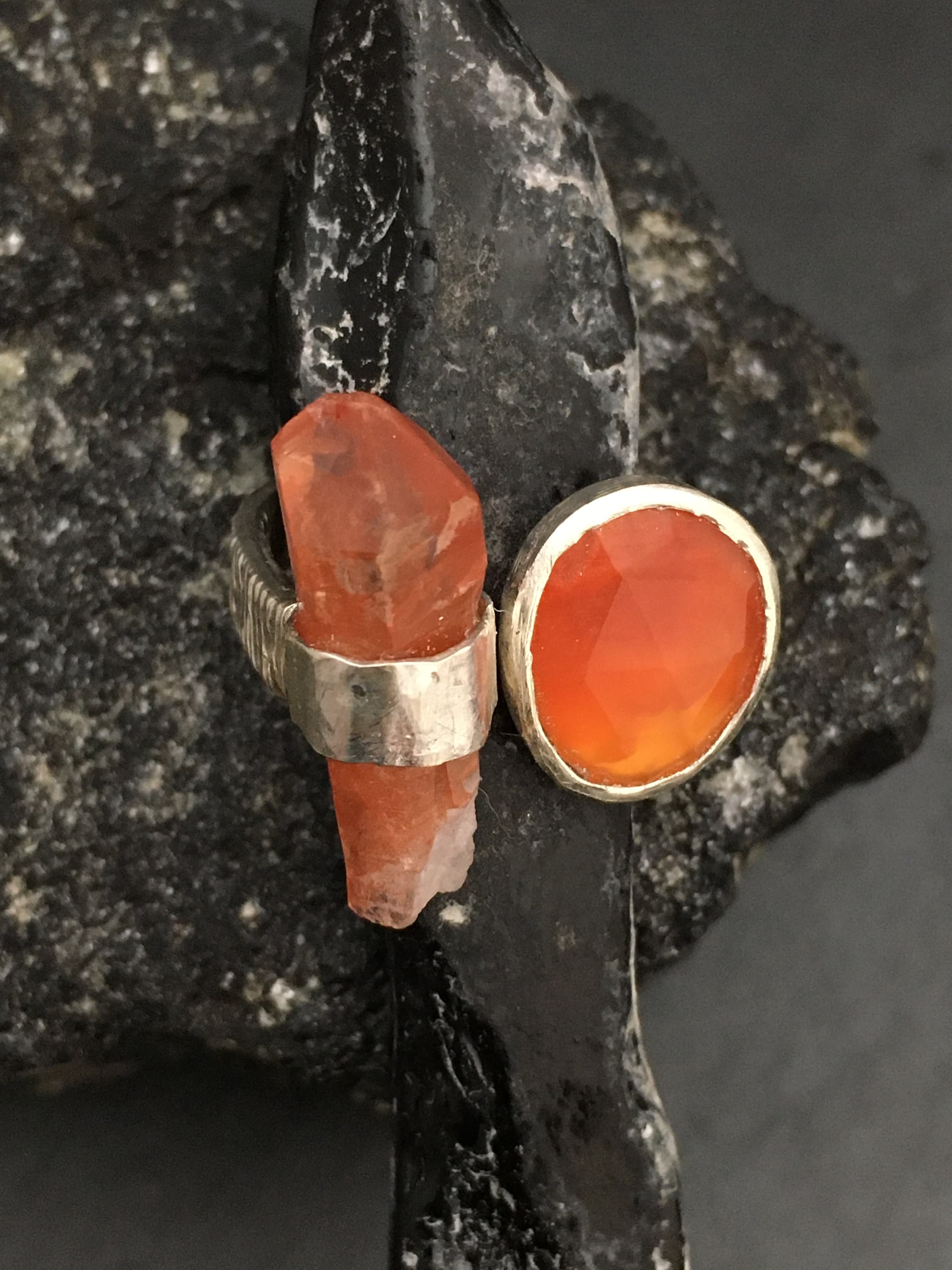 SHIVA Shakti Ring Tangerine Quartz Shard & Faceted Carnelian - Etsy ...