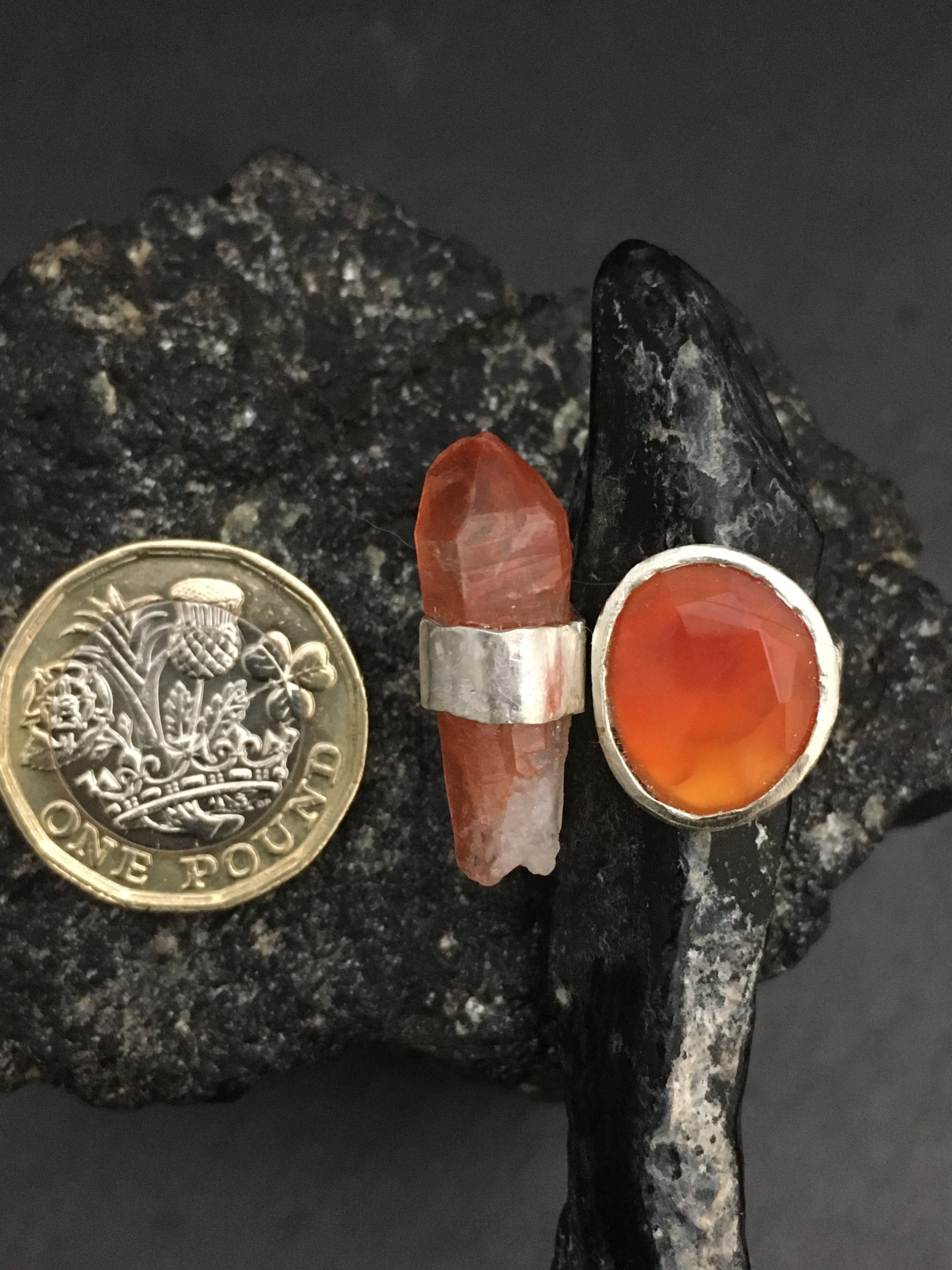 SHIVA Shakti Ring Tangerine Quartz Shard & Faceted Carnelian - Etsy ...