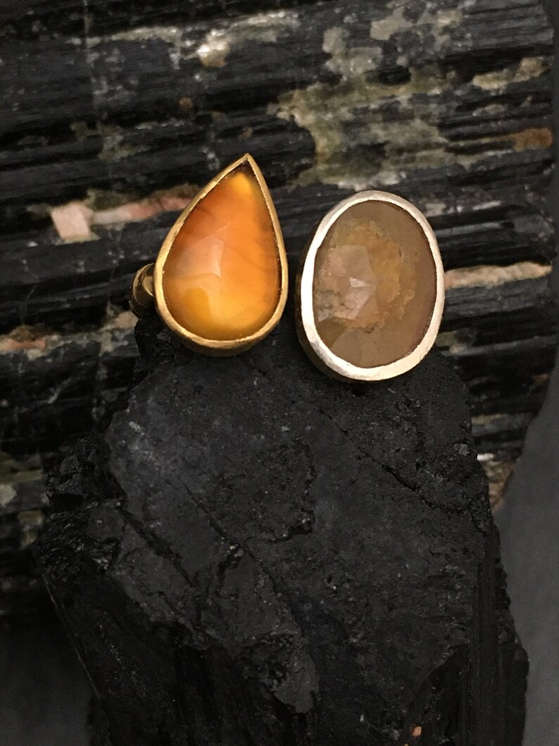 SHIVA Shakti Ring - Natural Amber & Yellow Sapphire - Etsy