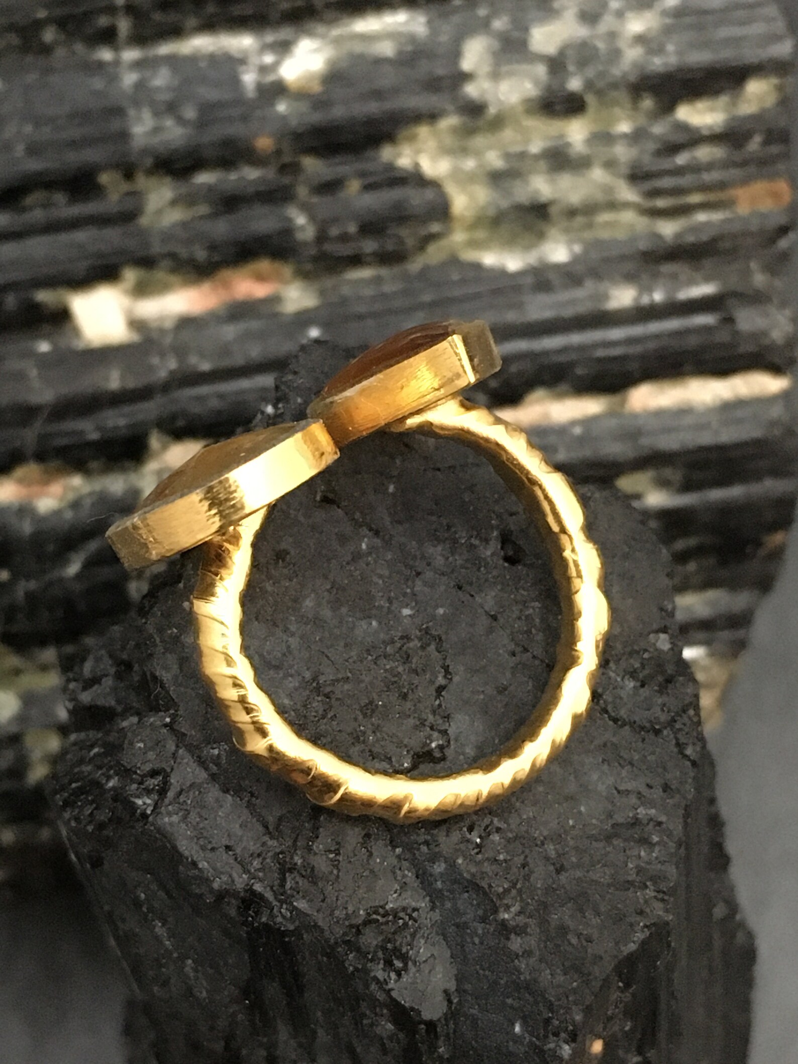 SHIVA Shakti Ring - Natural Amber & Yellow Sapphire - Etsy