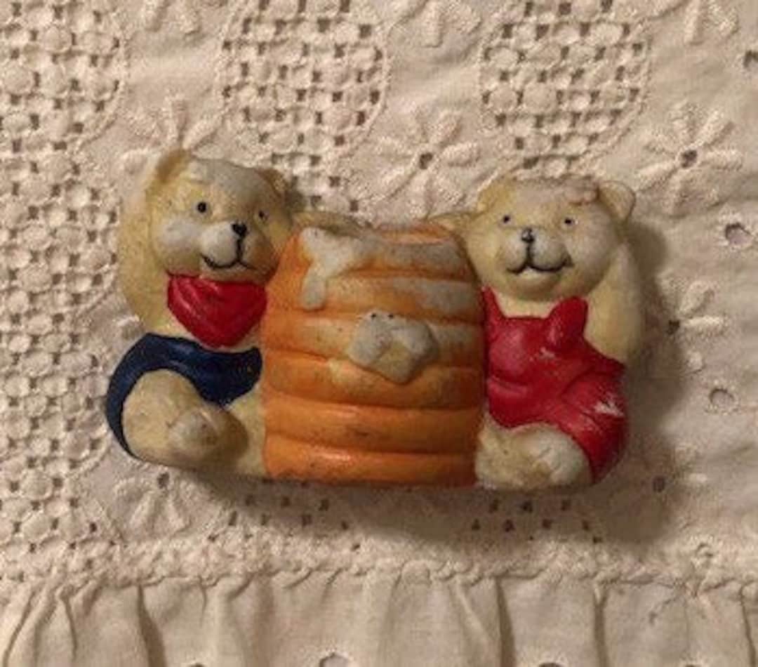 Vintage Boy and Girl Bears With Honey Pot and Bee Bisque - Etsy