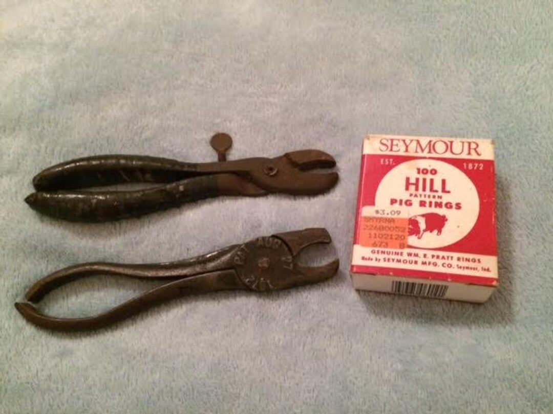 Antique Vintage Hills Hog Ringer Box of Hill Pattern Pig Rings - Etsy