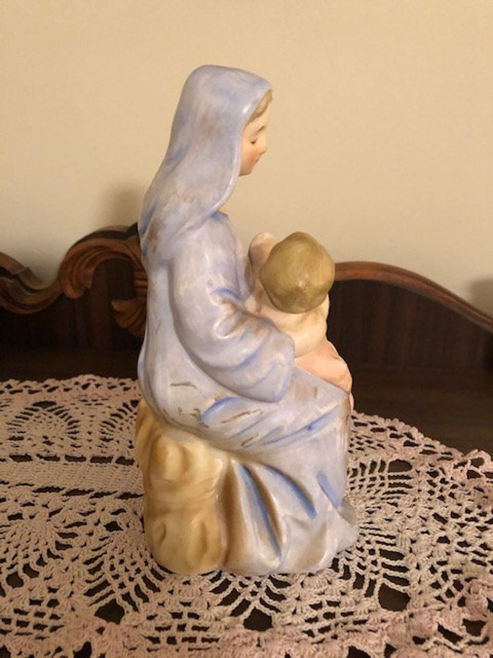 Vintage Lefton China Virgin Mary Madonna and Child Figurine - Etsy
