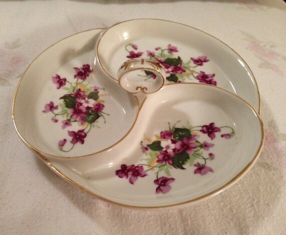 SAJI Occupied Japan Fancy China Violet Pattern Nut Candy Dish - Etsy