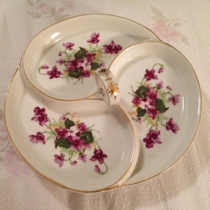 SAJI Occupied Japan Fancy China Violet Pattern Nut Candy Dish - Etsy