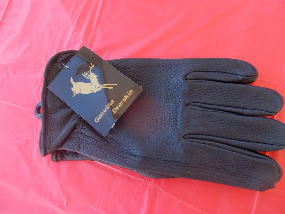 Genuine Black in Color Deer Skin Glove Very Nice Soft Leather Gloves ...