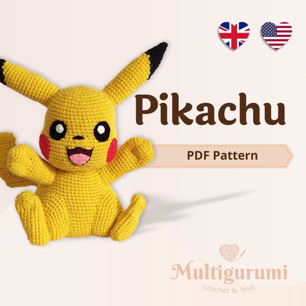 Crochet Pikachu Pattern - Etsy