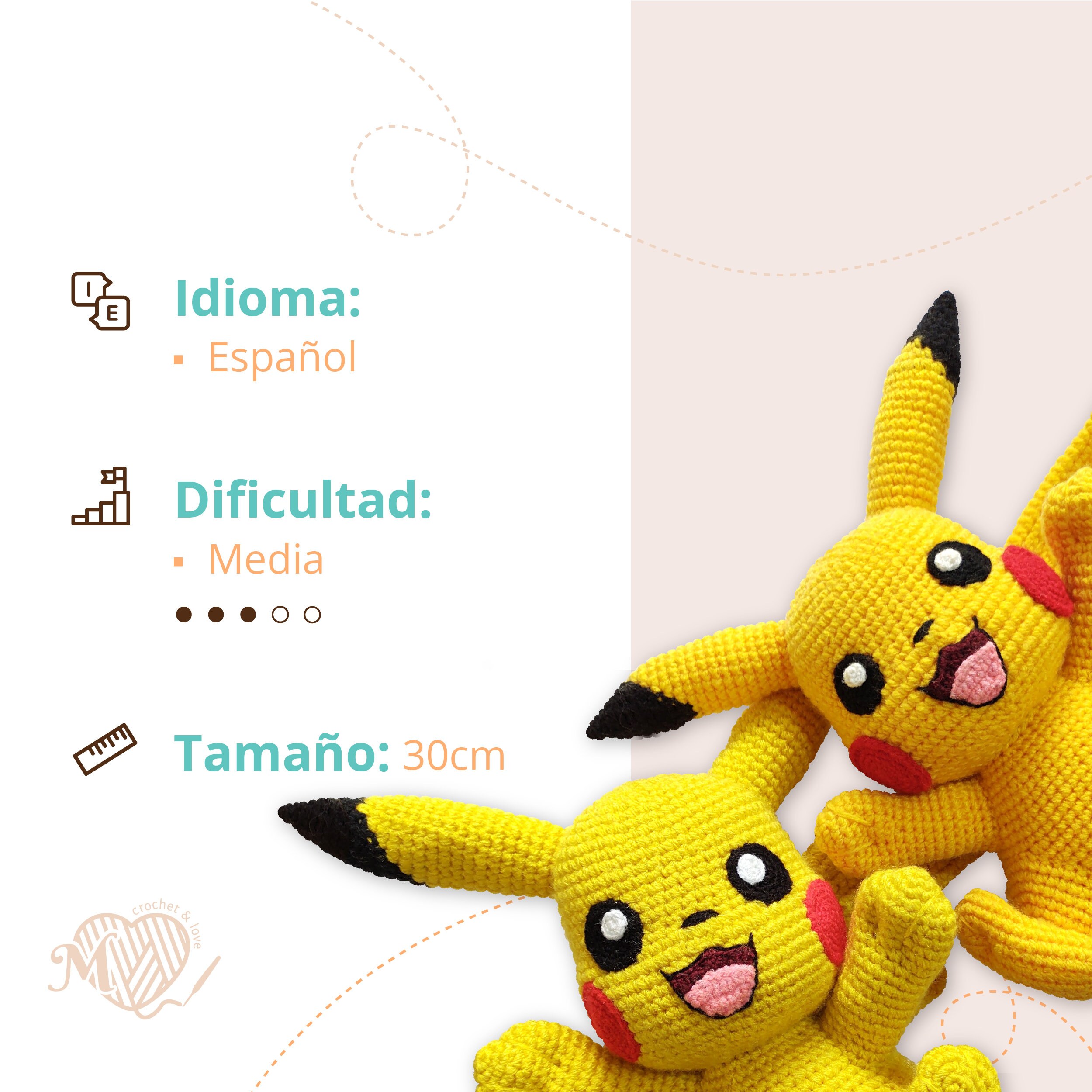 PIKACHU - Patrón Amigurumi (ESPAÑOL) - Etsy México