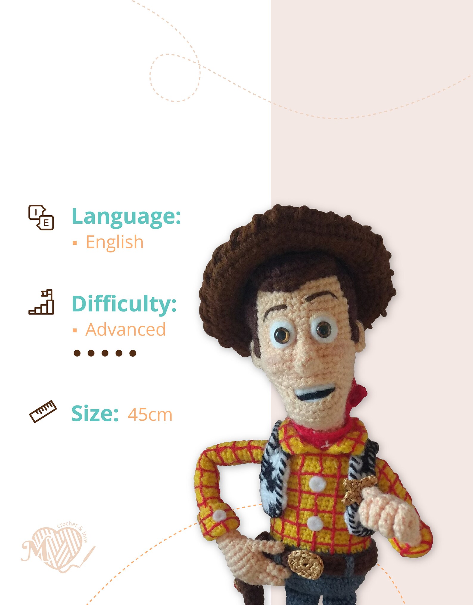 WOODY Crochet Amigurumi Pattern english - Etsy UK