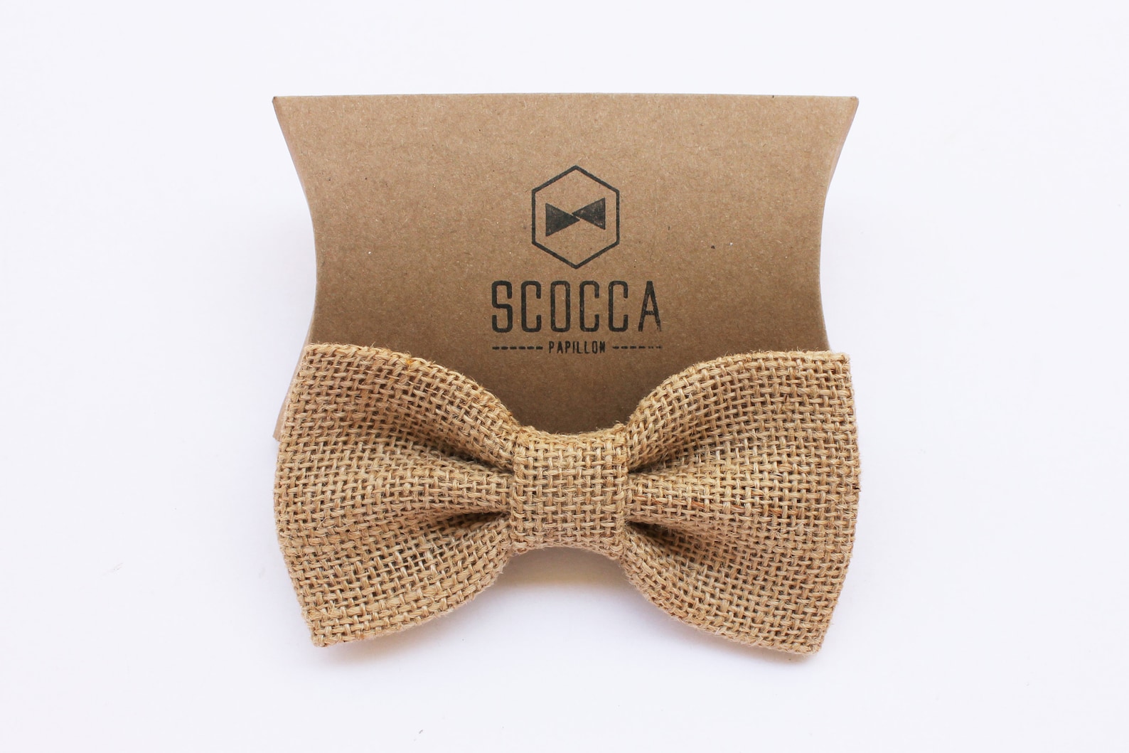 Bow Tie for Man in Jute Burlap,rope Color,natural Fabric,gift Idea for ...