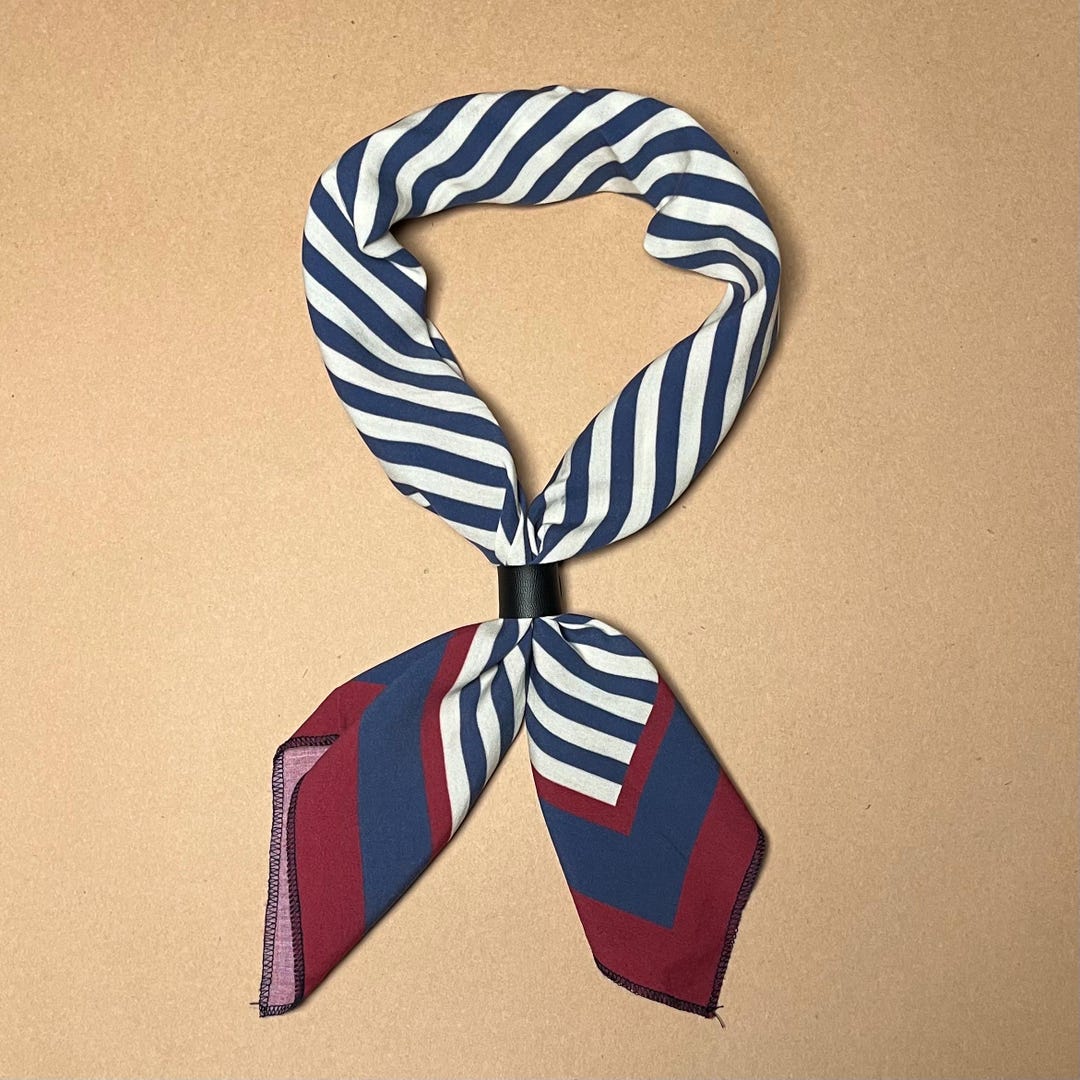 White, Blue and Red Striped Bandana, Nautical Style, Gift Idea for Him ...