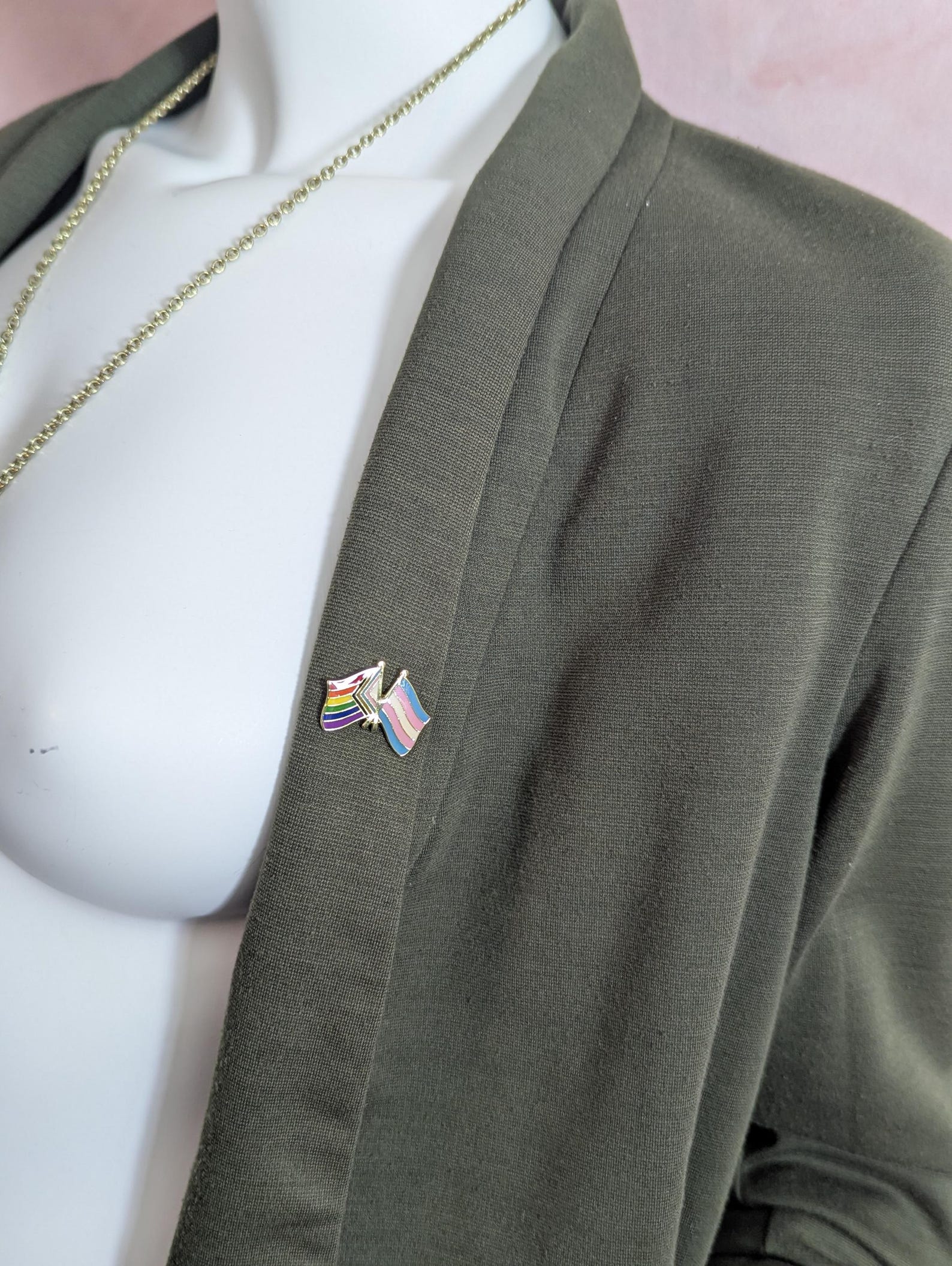 Progress Pride and Transgender Flag Enamel Pin, LGBT Ally Metal Badge ...