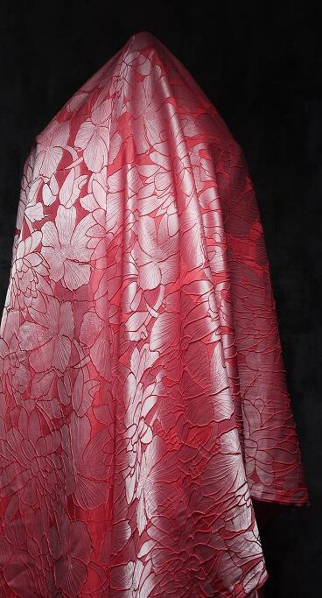 Lotus Leaf Pattern Jacquard Fabric, 3D Flower Texture Jacquard, by the ...