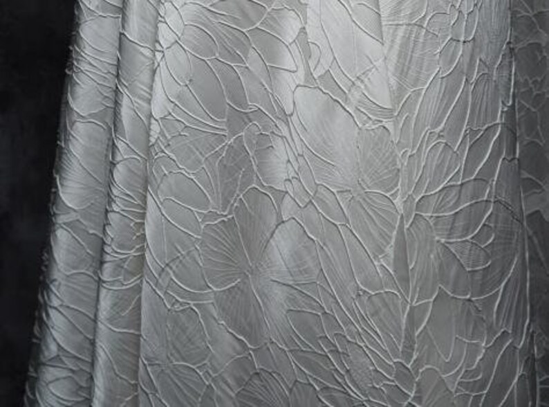 Black/off-white Color Lotus Leaf Pattern Jacquard Fabric 3D - Etsy