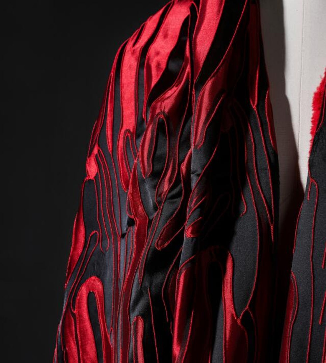 Red Black Color Jacquard Fabric Fashion Jacquardby the Yard - Etsy