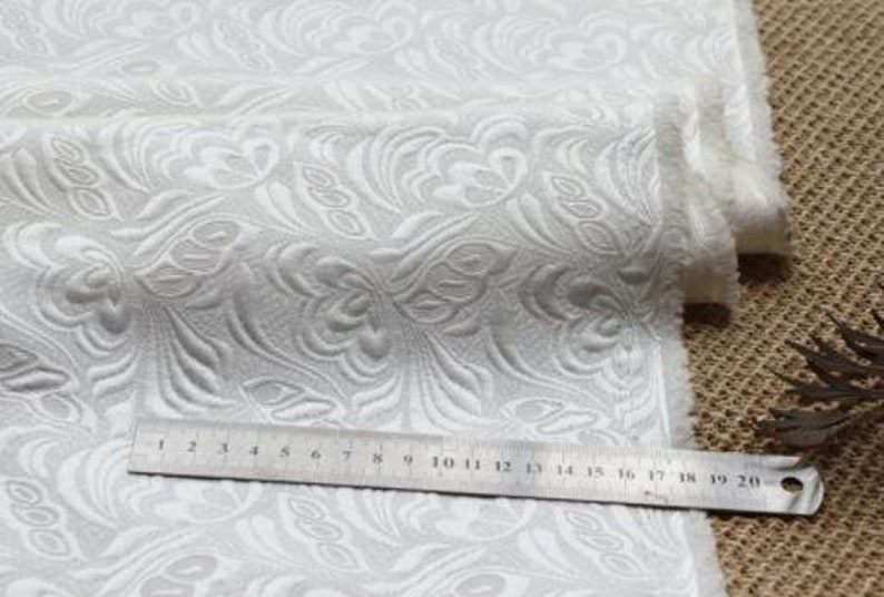 SALE Off-white Color Jacquard Fabric Embrossed Style - Etsy