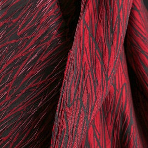Red and Black Jacquard Fabric, Silver Silk Texture Jacquard Fabric ...