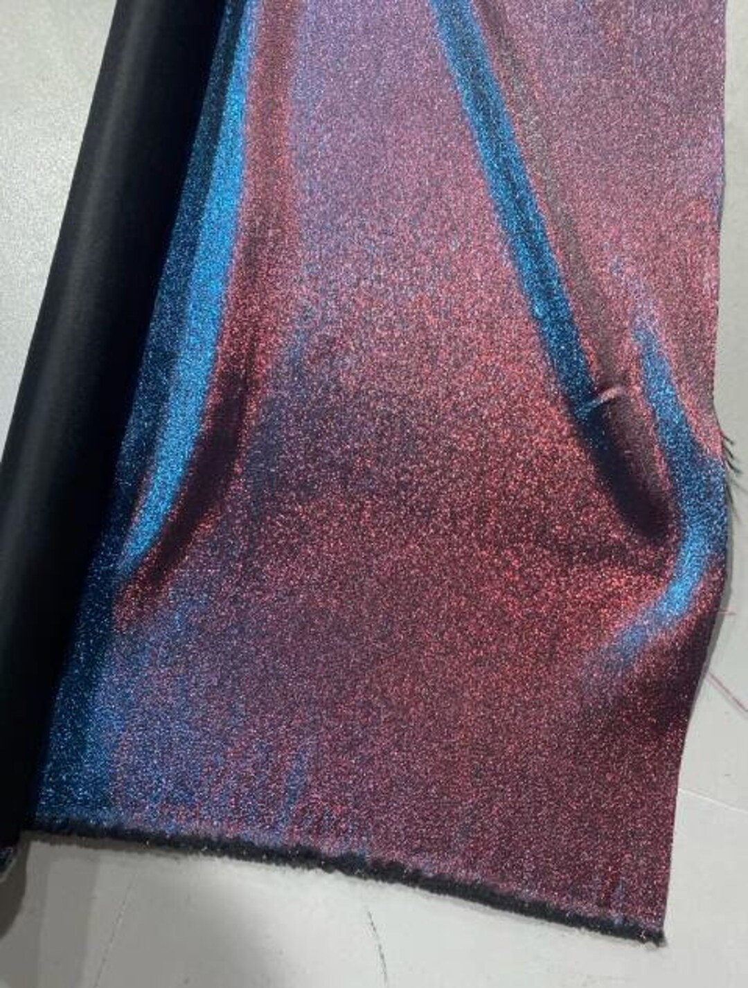 Colorful Fabric, Blue Red Gradient Sparkling Satin Fabric, DIY Doll ...