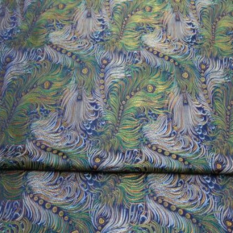 Blue Feather Fabric - Etsy