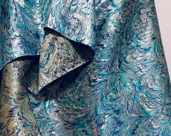 Blue Feather Fabric | Etsy