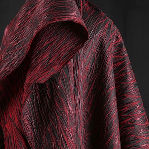 Red and Black Jacquard Fabric, Silver Silk Texture Jacquard Fabric ...