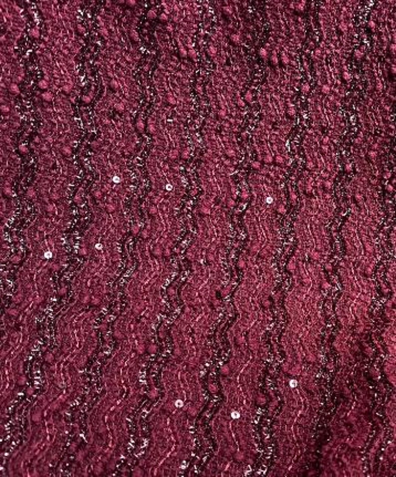 2 Color Wine Red/ Blue Fabric, Vertical Striped Fabric, Sequined Bright ...