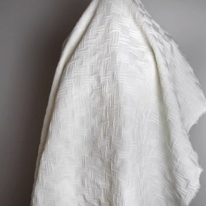 Cream White Color Tweed Pattern Fabric,3d Texture Jacquard Fabric, High ...