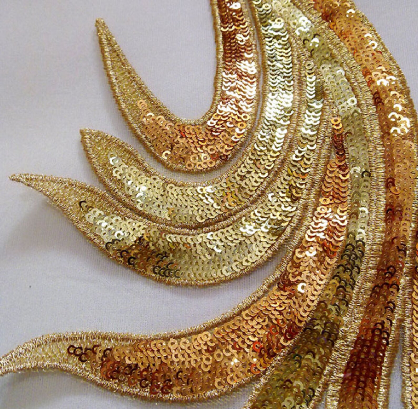 2 Color Blue/gold Sequins Applique Embroidered Applique for | Etsy