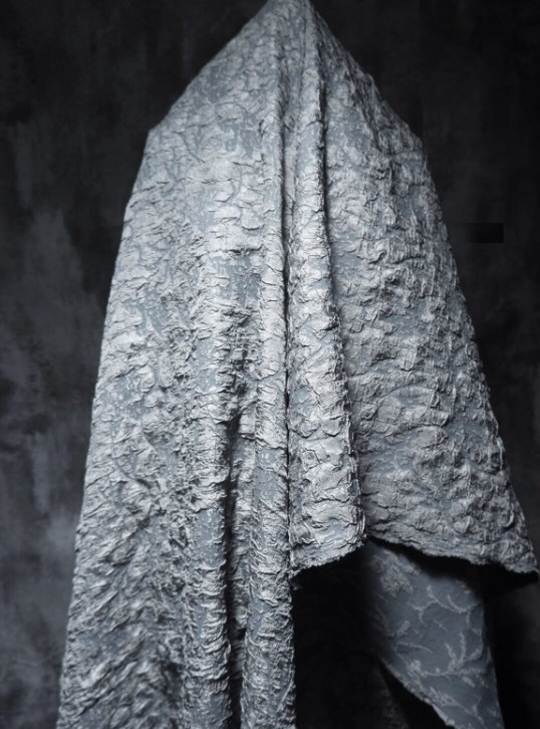 Light Grey Blue Color Stone Pattern Jacquard Fabric, 3D Pattern ...