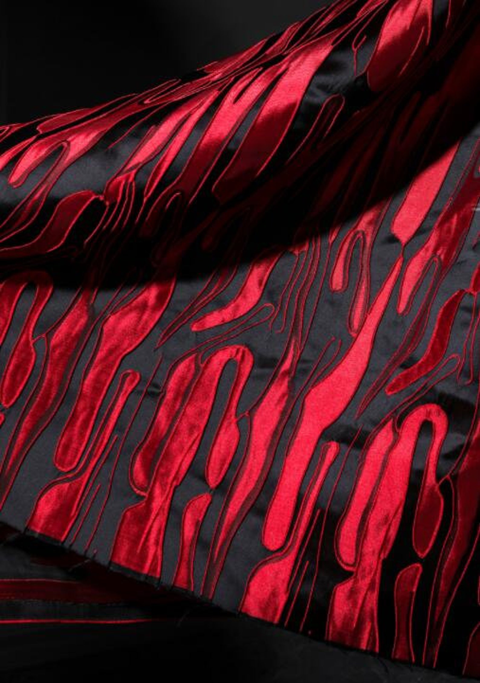 Red Black Color Jacquard Fabric, Fashion Jacquard,by the Yard - Etsy