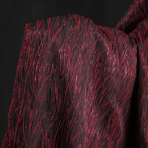 Red and Black Jacquard Fabric, Silver Silk Texture Jacquard Fabric ...