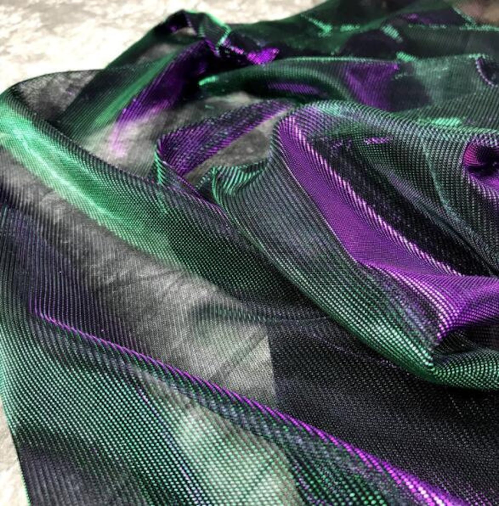 3 Color Purple Green Color Mesh Fabric, Gradient Mesh Fabric, Designer ...