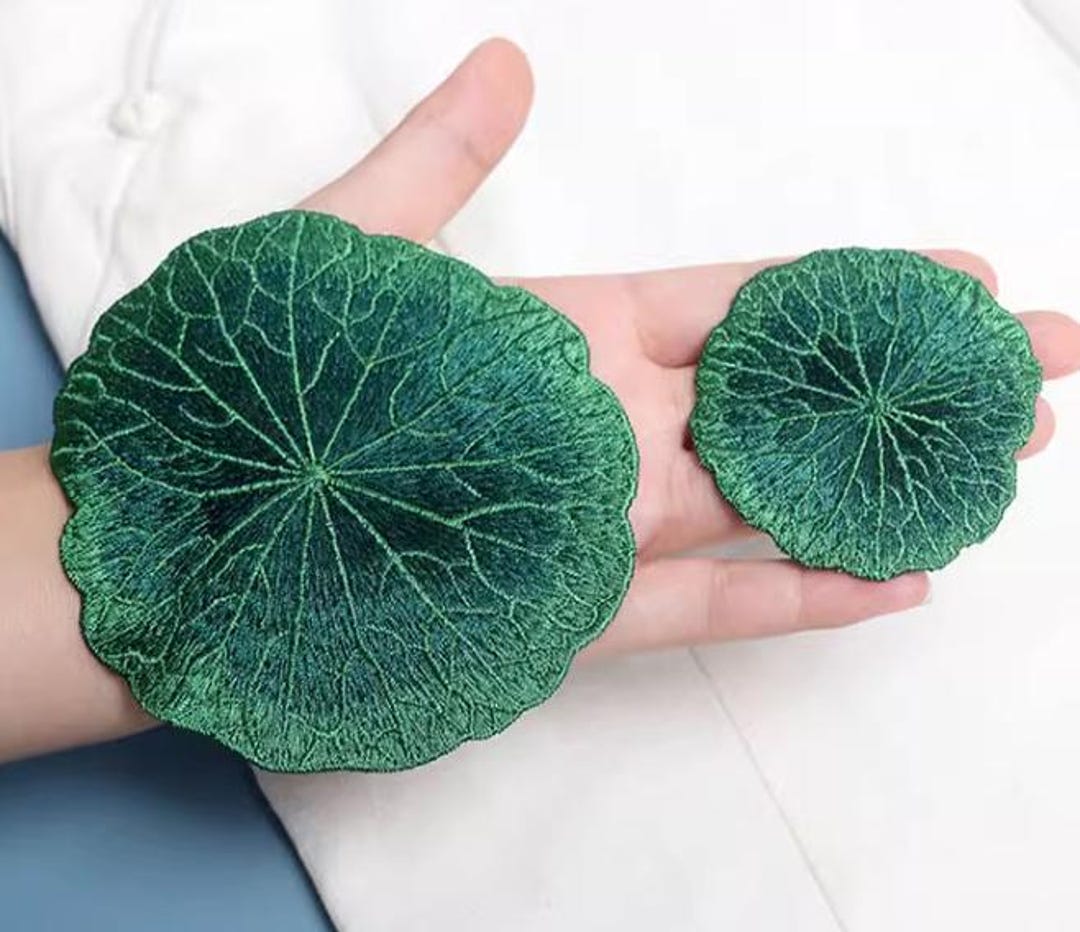 Lotus Leaf Patch, Leaf Patches, Chinese Style Embroidery Leaf, Hand ...