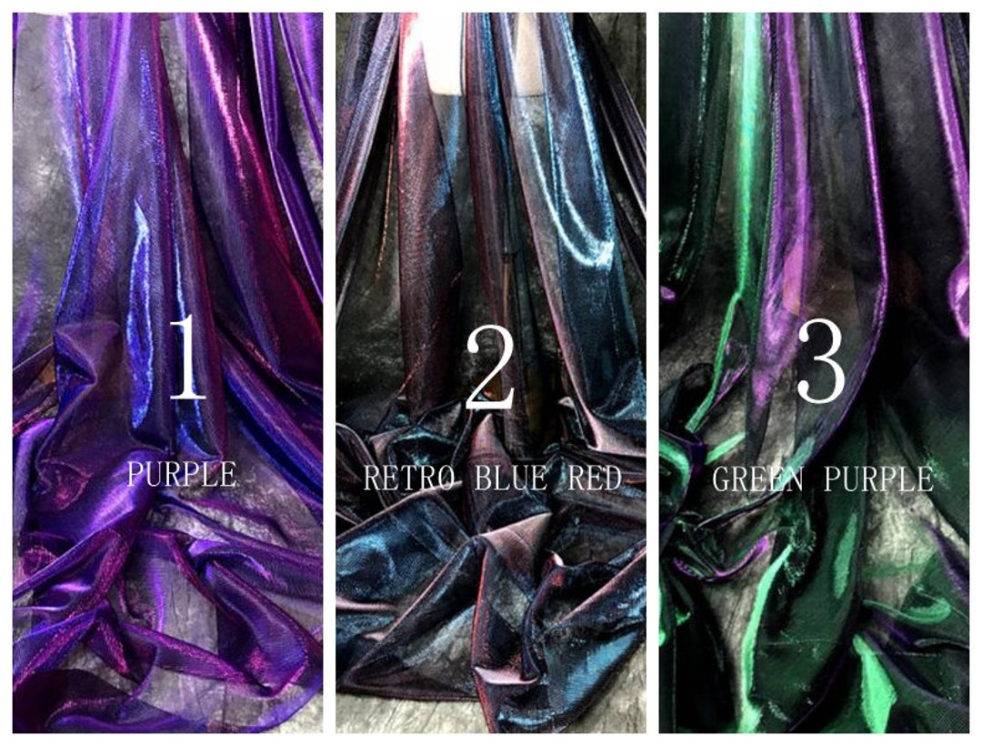 3 Color Purple Green Color Mesh Fabric, Gradient Mesh Fabric, Designer ...