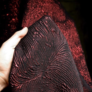 Red Black Color Jacquard Fabric, Jacket Dress Fabric,fashion Jacquard ...