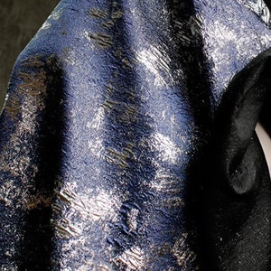Blue Silver Color Jacquard Fabric, Wedding Jacket Fabric,cosplay Dress ...